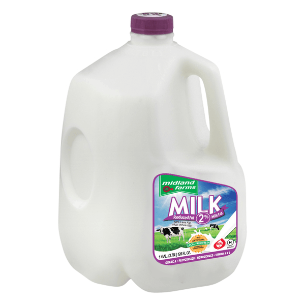 Midland Farms 2% Red Fat Milk 1gal – Seabra Foods Online